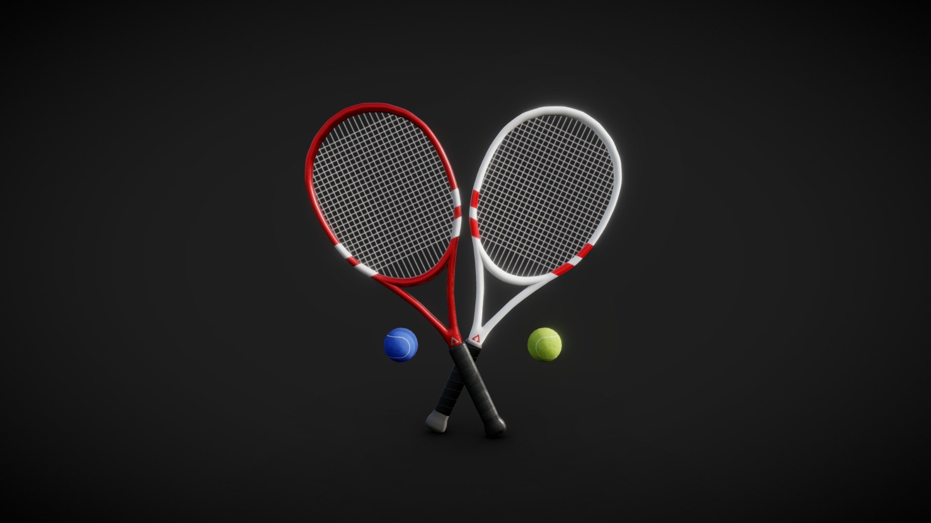Tennis Racket & Balls - Buy Royalty Free 3D model by Rosbergen Designs ...