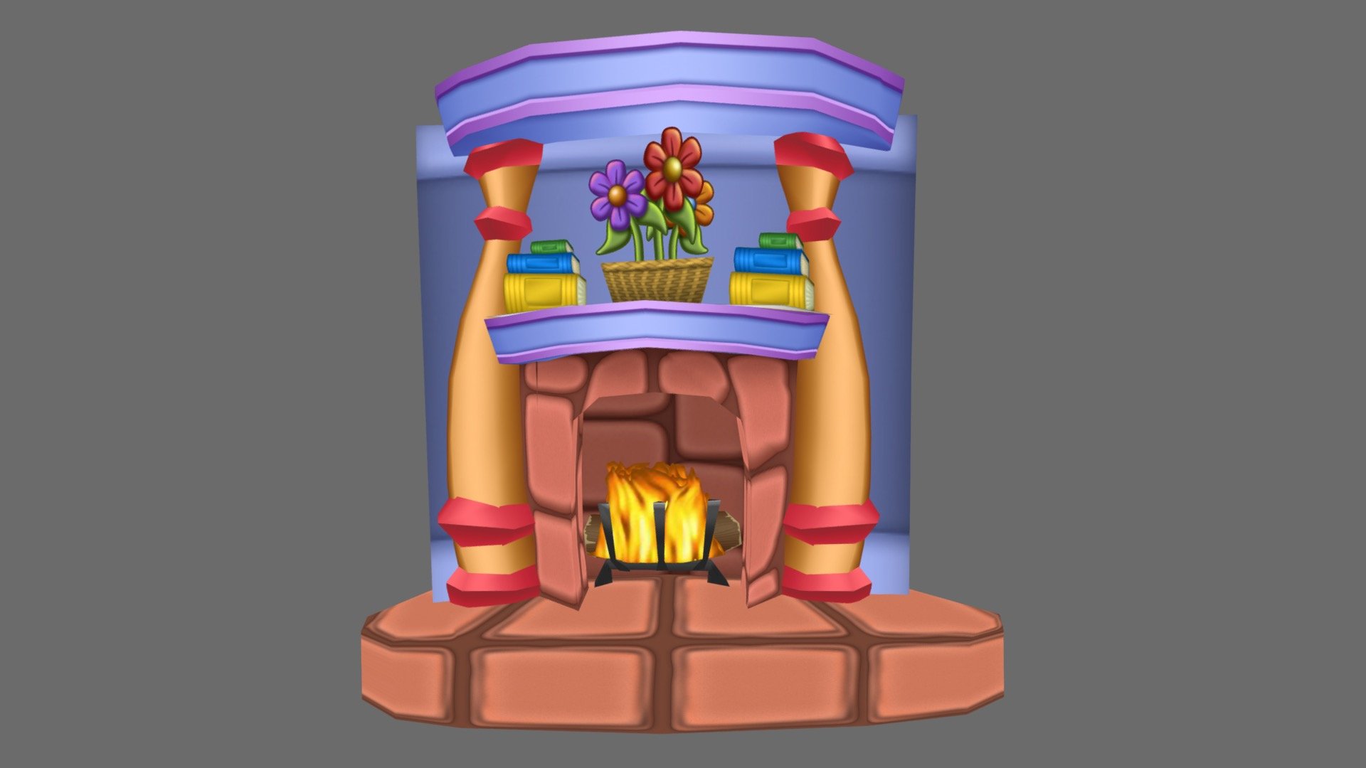 Toontown Fireplace - 3D model by Daniel Borkow (@dborkow) [70dd792 ...