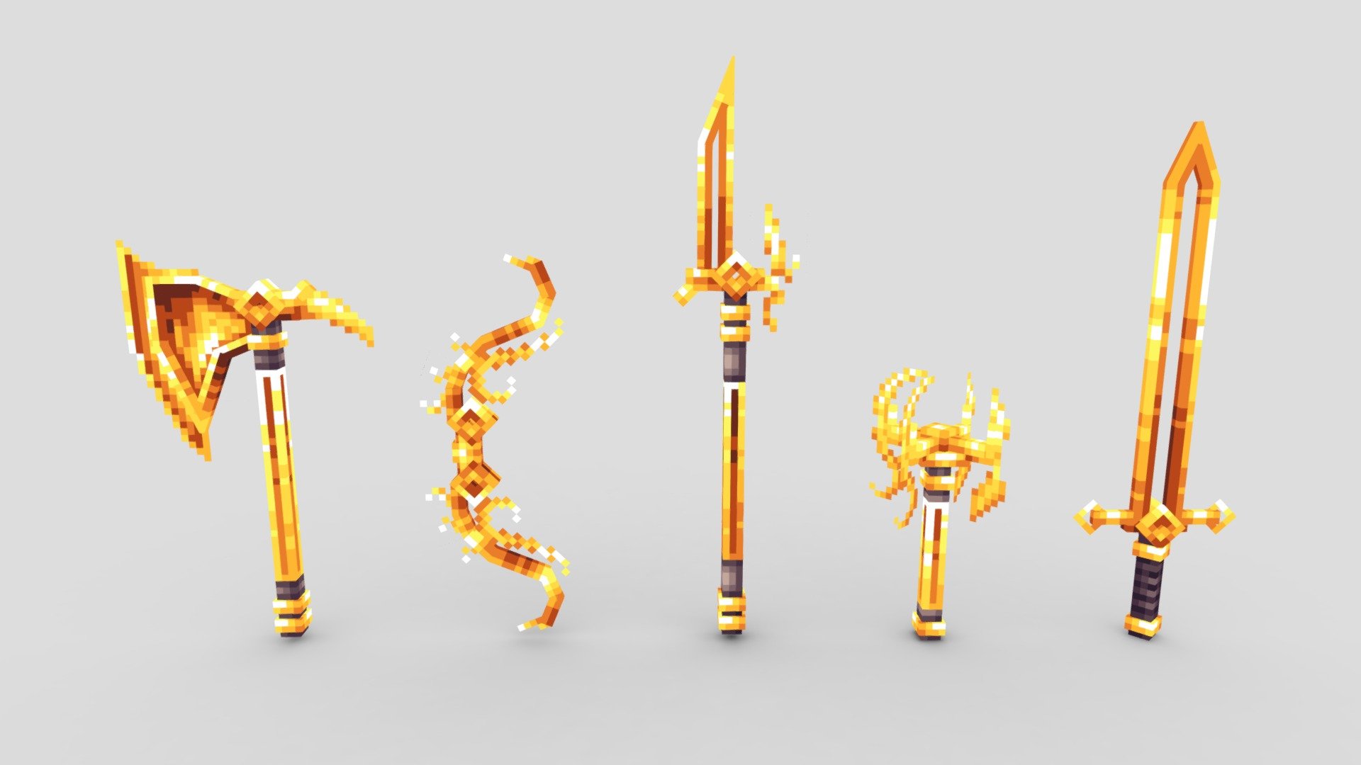 Pure Gold Weapon Set - Buy Royalty Free 3D model by EliteCreatures ...