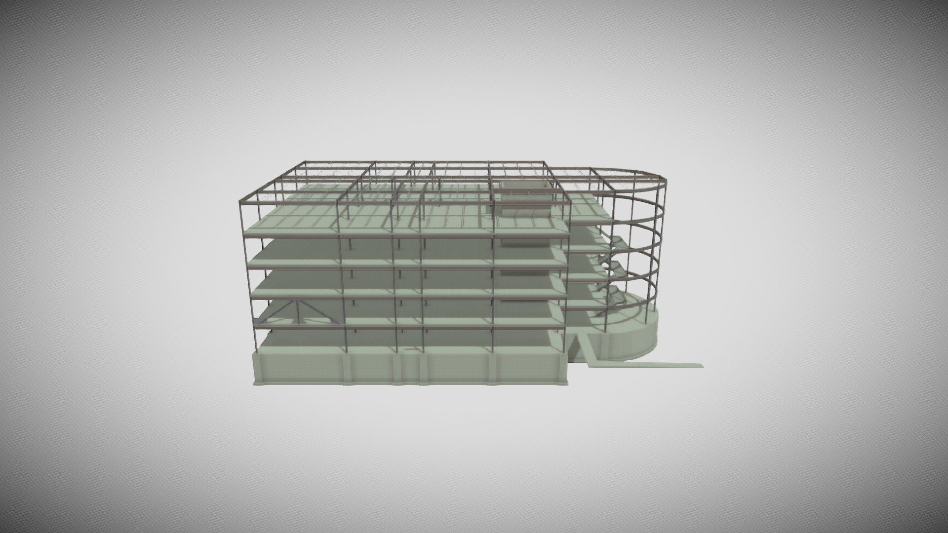 steel and Concrete structure - 3D model by Almandil [70f4031] - Sketchfab