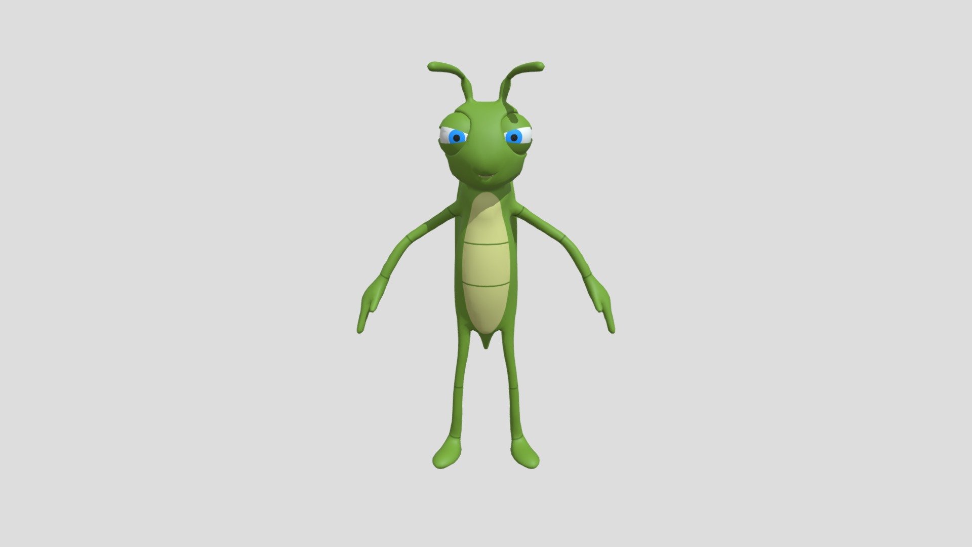 Stylized cartoon anthropomorphic grasshopper - 3D model by idevilal ...