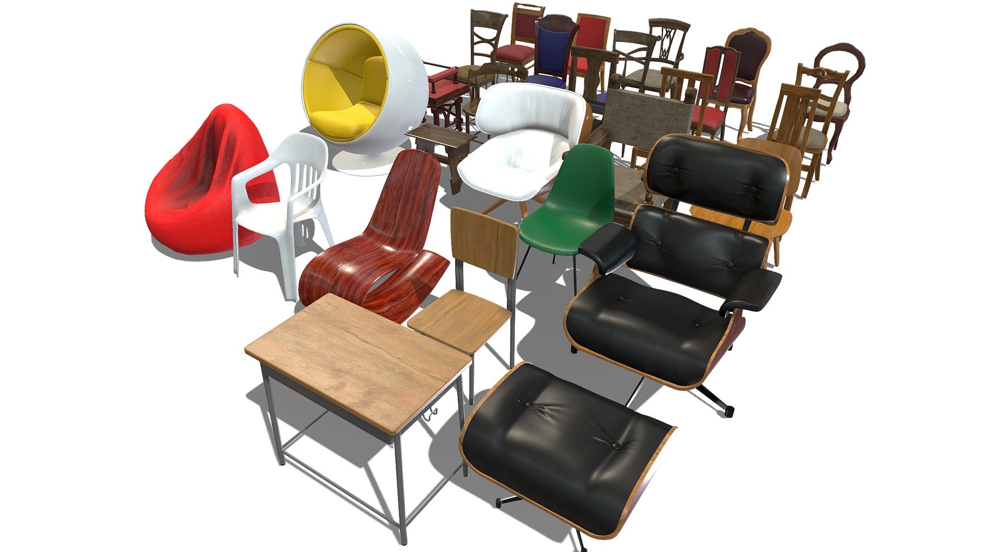 Chairs Pack / Chair Collection - Buy Royalty Free 3D model by Studio ...