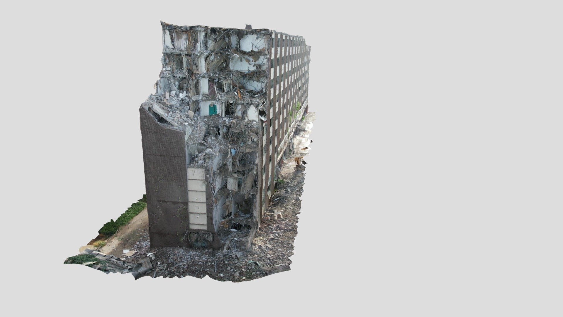 Poplars Building Under Demolition Bloomingto - Download Free 3D model ...