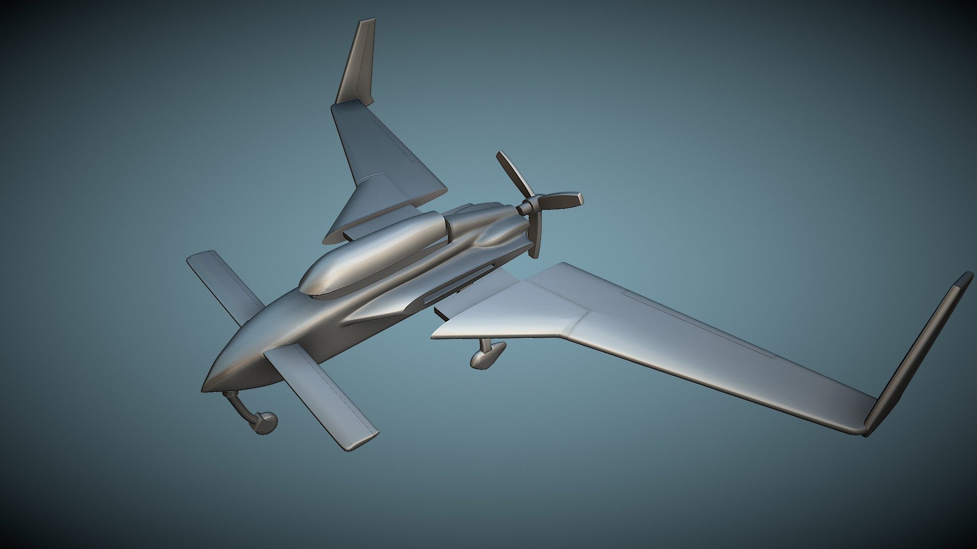Rutan Model 61 Long-EZ - 3D Printable Model - Buy Royalty Free 3D model ...
