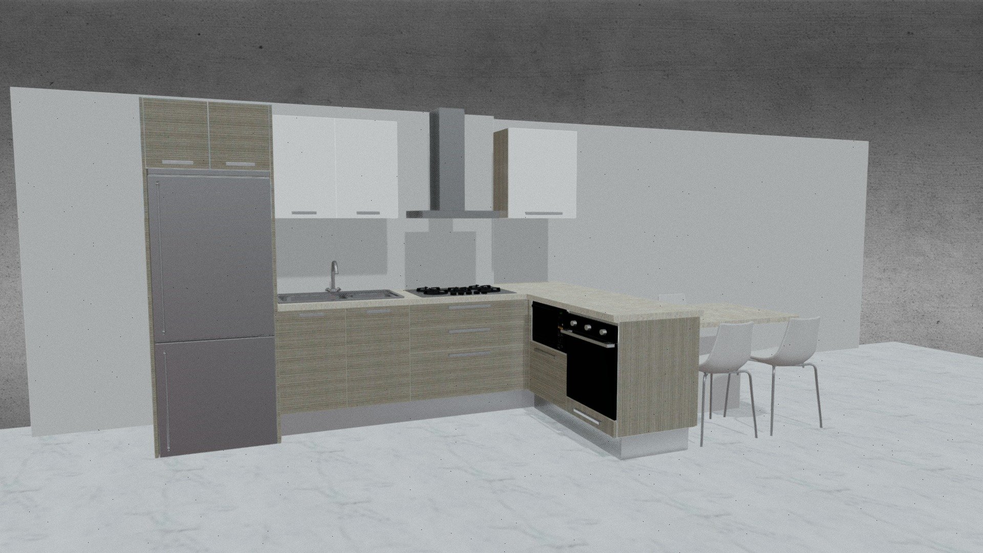 Small open kitchen design - Download Free 3D model by caprilesarq ...