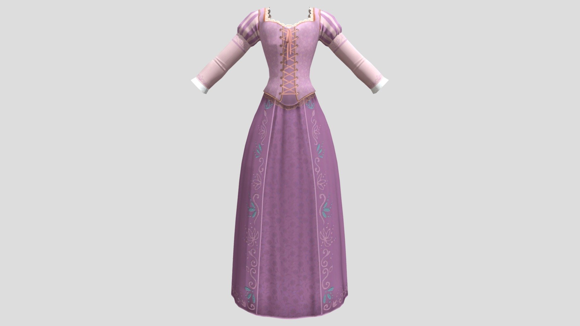 Princess Rapunzel Clothes - Download Free 3D model by Princess Gowns ...