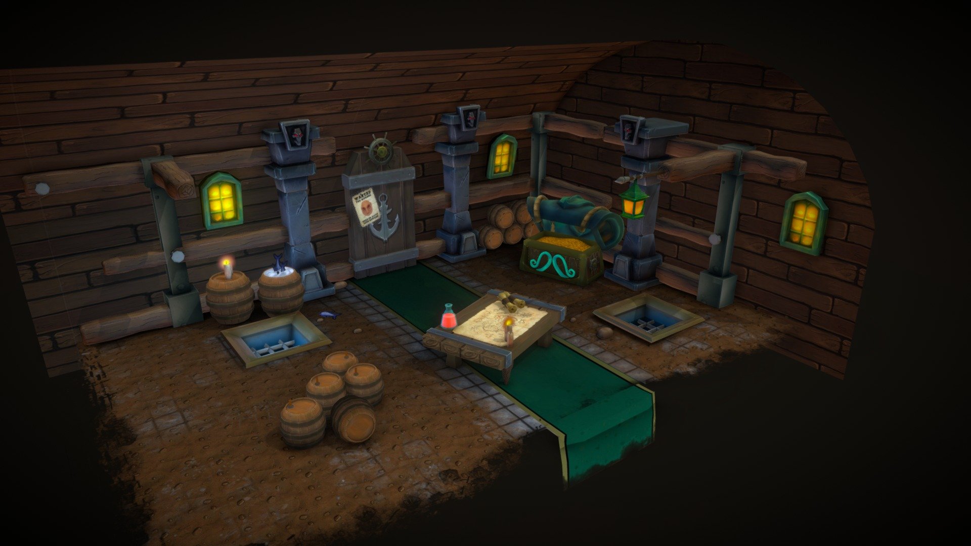 The Pirate's Lair - 3D model by Purplehills [7127f8a] - Sketchfab