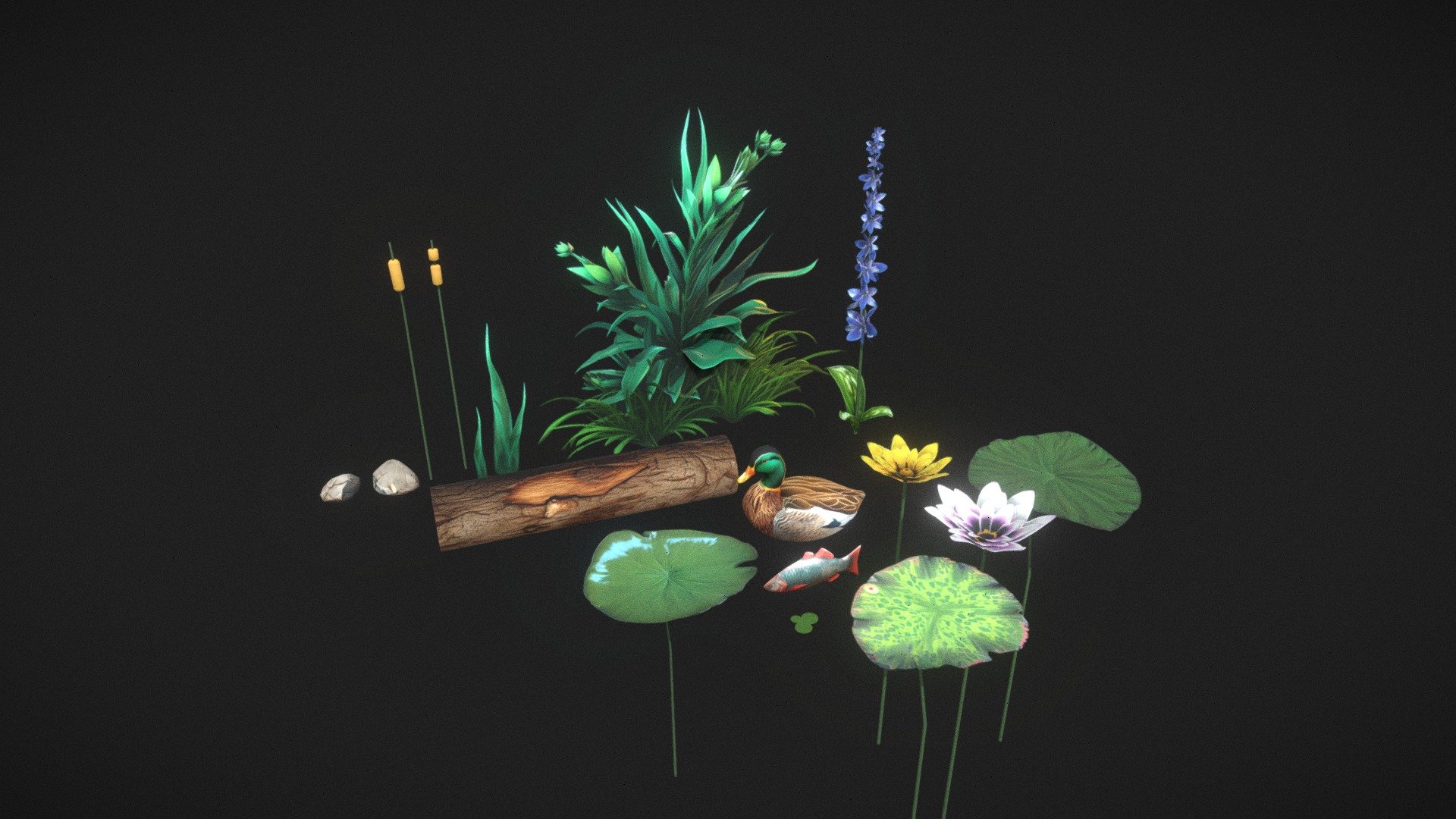 Pond assets - Download Free 3D model by Mariia Melnik (@MariiaMelnik ...