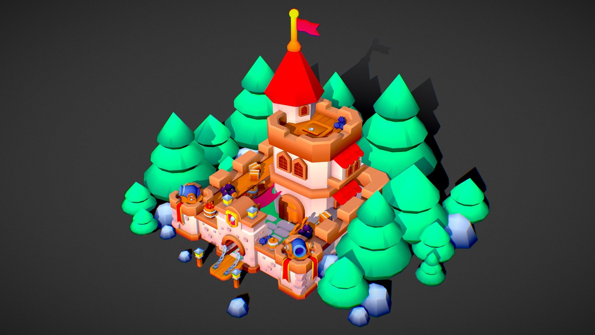Castle Low Poly - 3D model by Zlata Budilova (@budilova.zlata) [71283fd ...