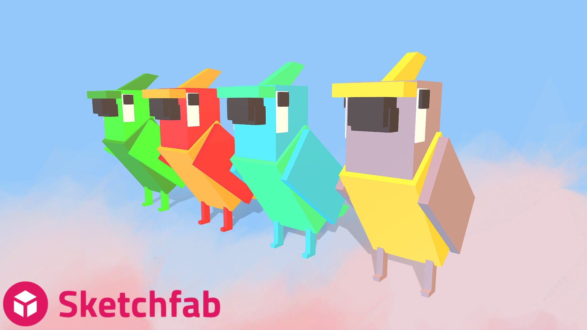 parrot pack low poly - Buy Royalty Free 3D model by Sam3D ...