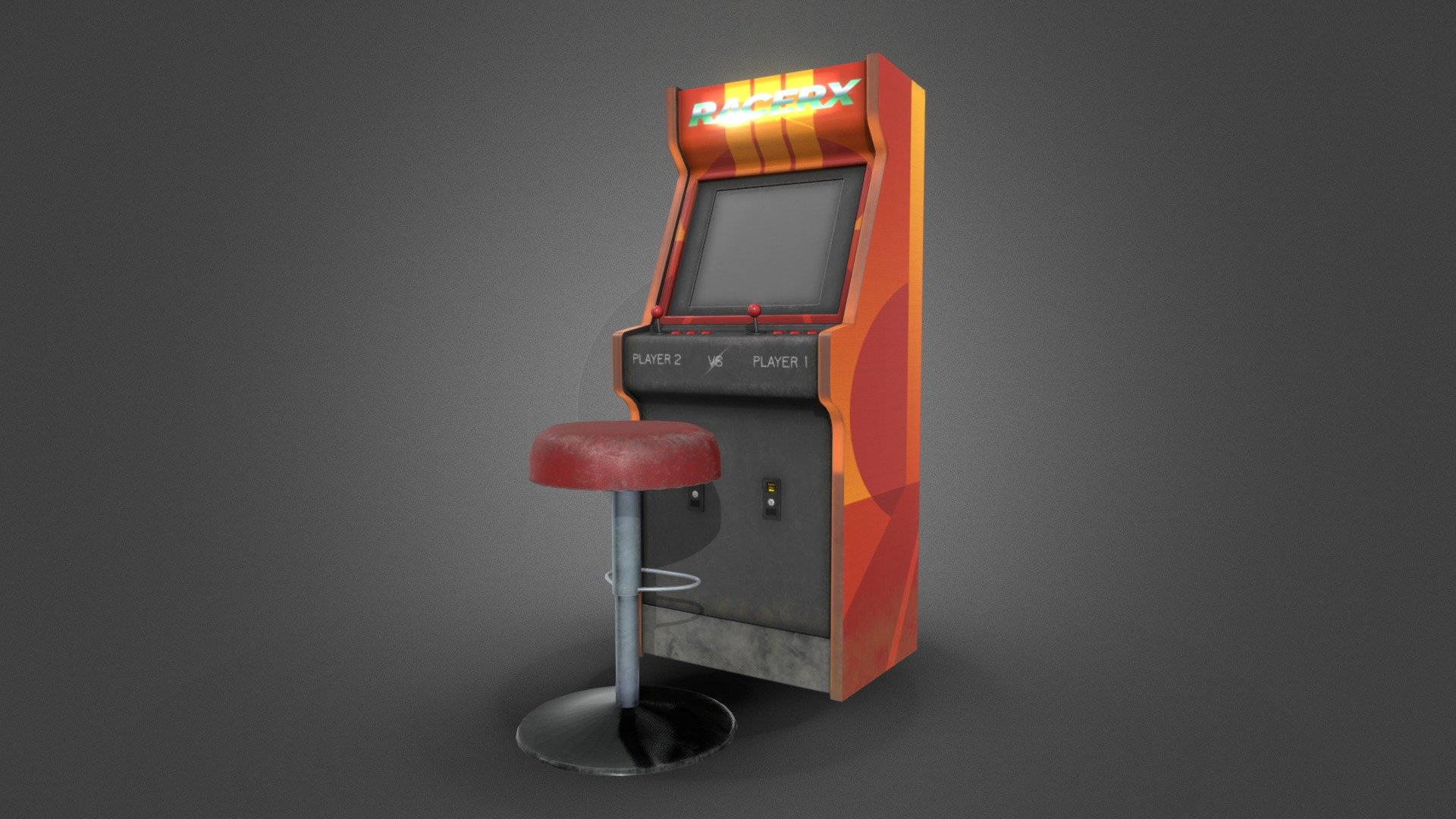 Arcade Machines with Chair - Retro - Variant 1 - Buy Royalty Free 3D ...