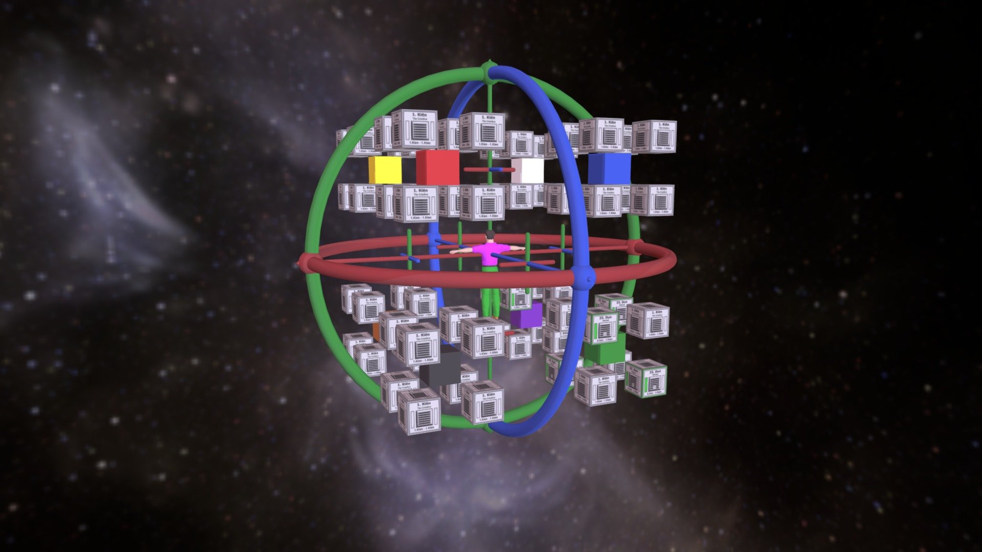 Man and his 64 DNA hexagrams - 3D model by mandalamatrix [713c584 ...