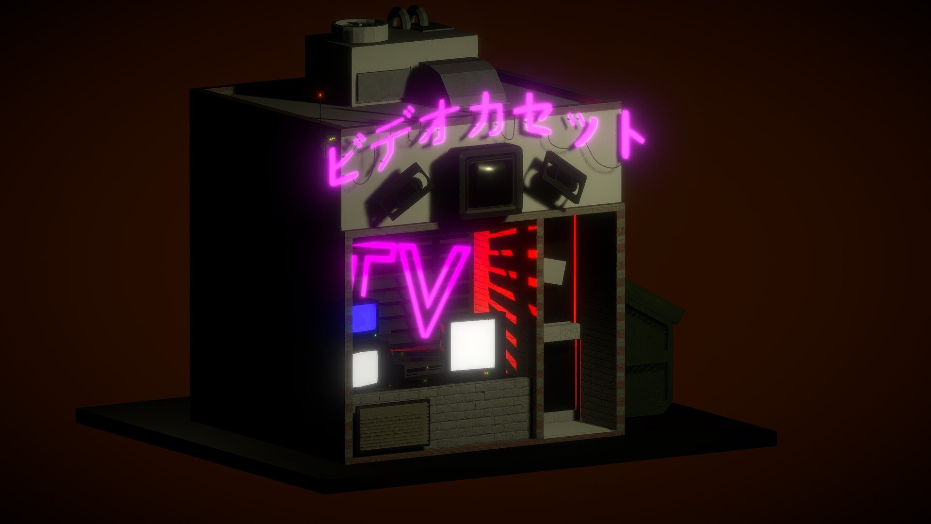 TV VHS rent & repair store - Download Free 3D model by gabstock ...