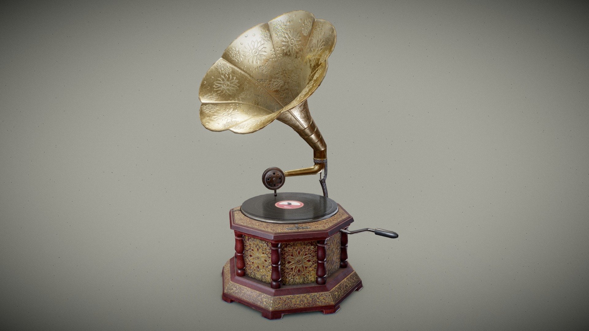 Gramophone - Buy Royalty Free 3D model by kiksart [713f7c1] - Sketchfab ...