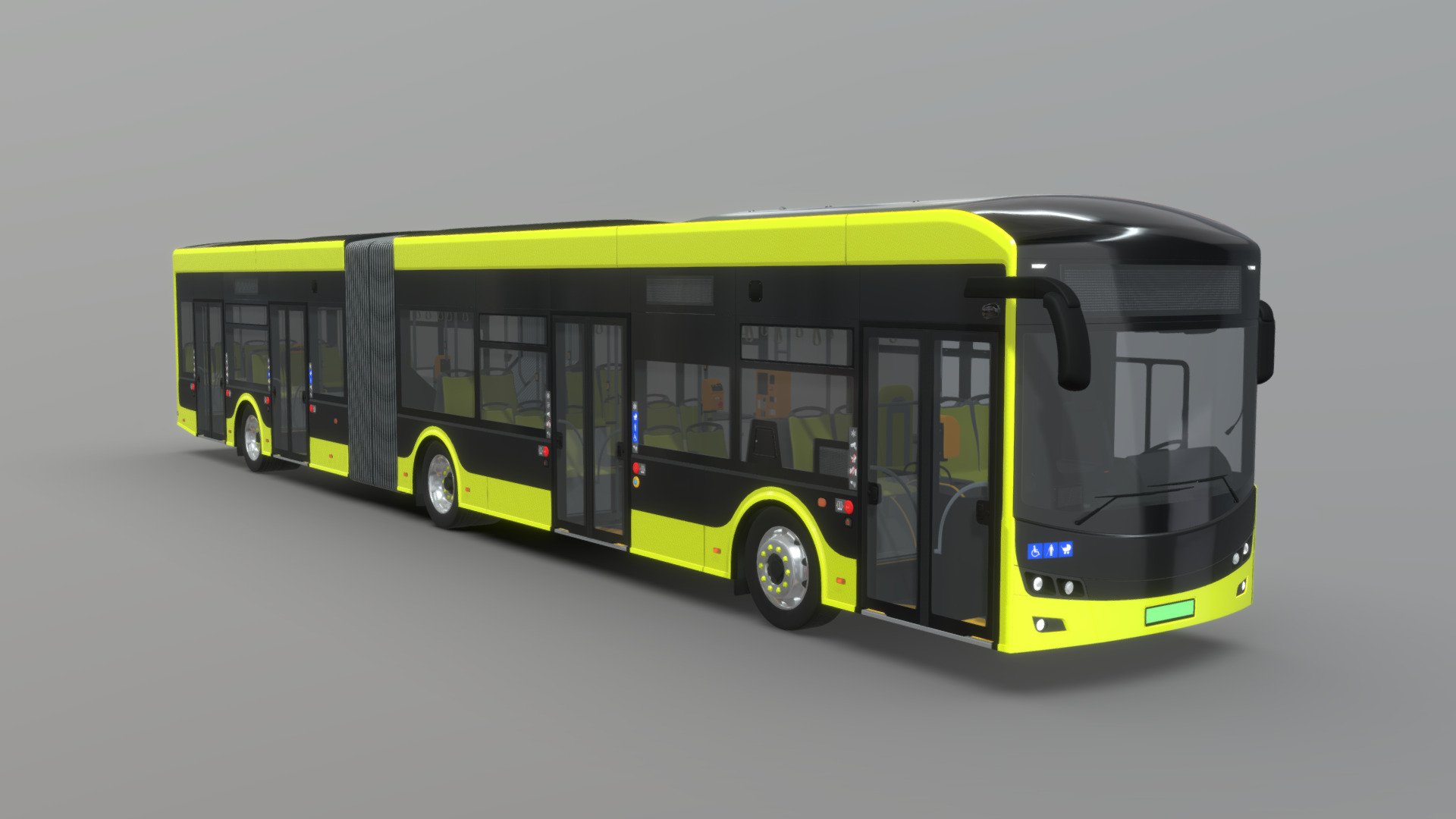Articulated Electric City Bus [w/ Pantograph] - Buy Royalty Free 3D ...