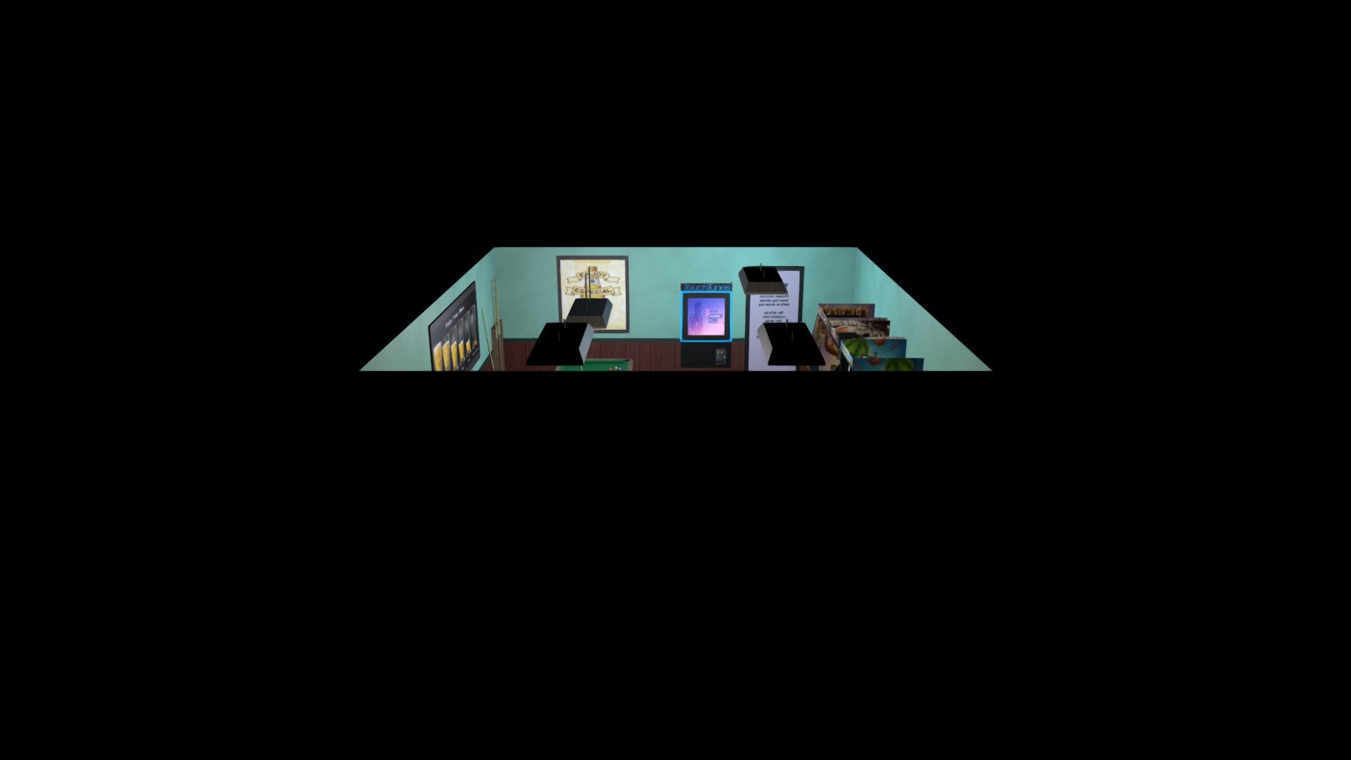 Game Room Complete - 3D model by sirsimmonds [7149d36] - Sketchfab