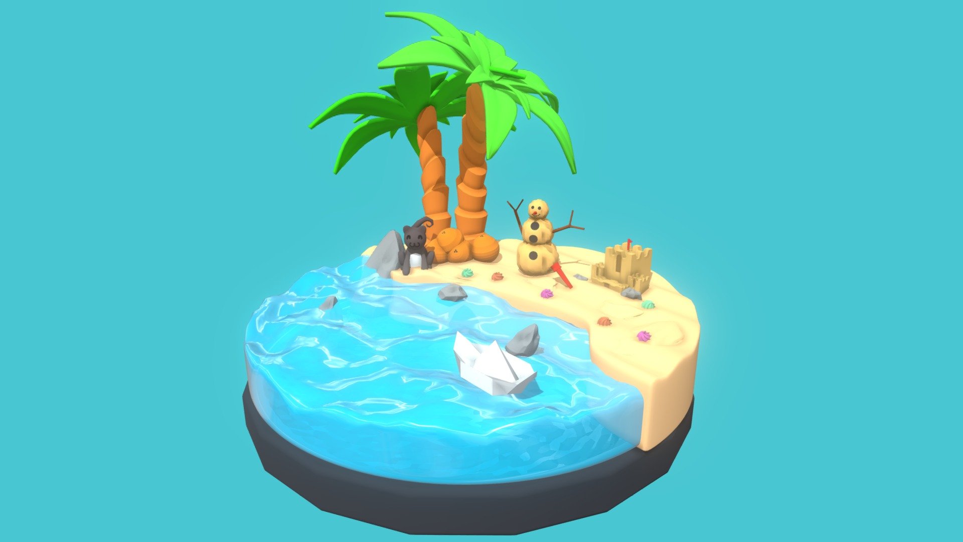 Beach Diorama_2501988200_Muhammad Raihan Daffa F - Download Free 3D ...
