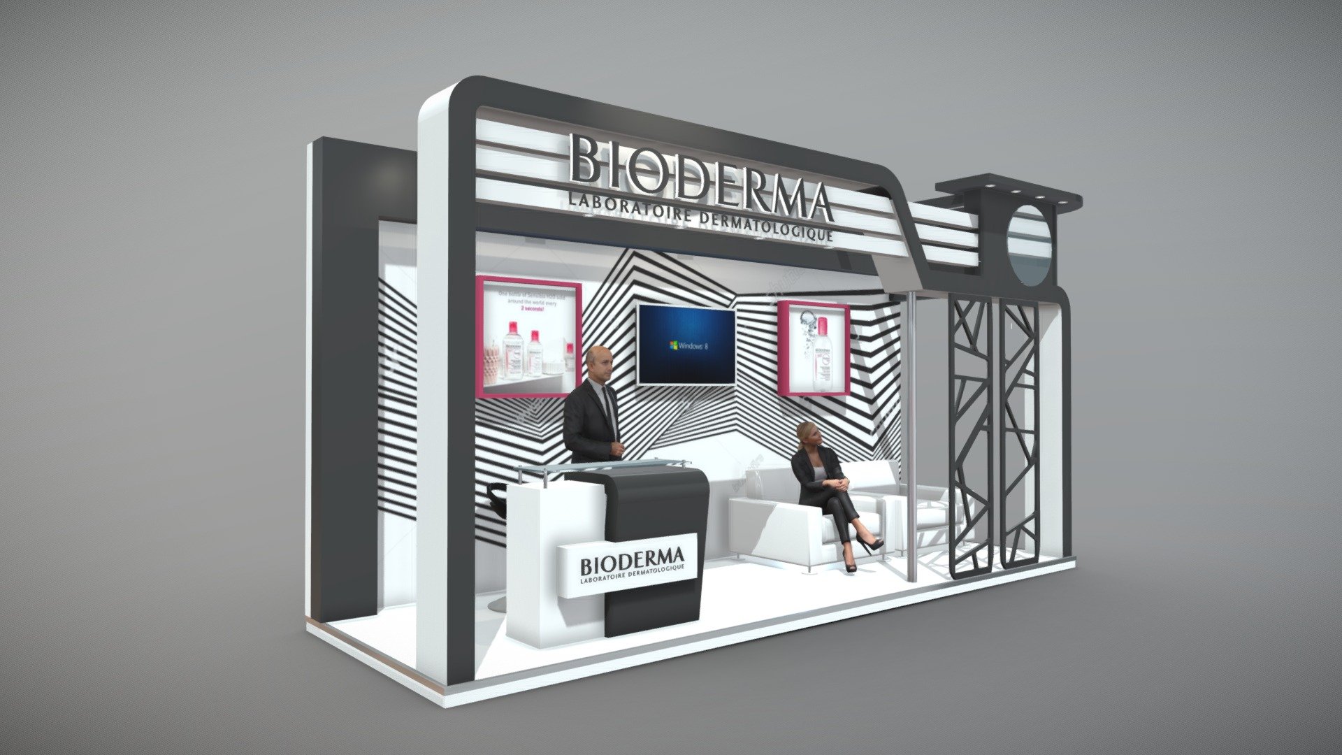 Bioderma booth - 3D model by e.tomato12 [714cf83] - Sketchfab