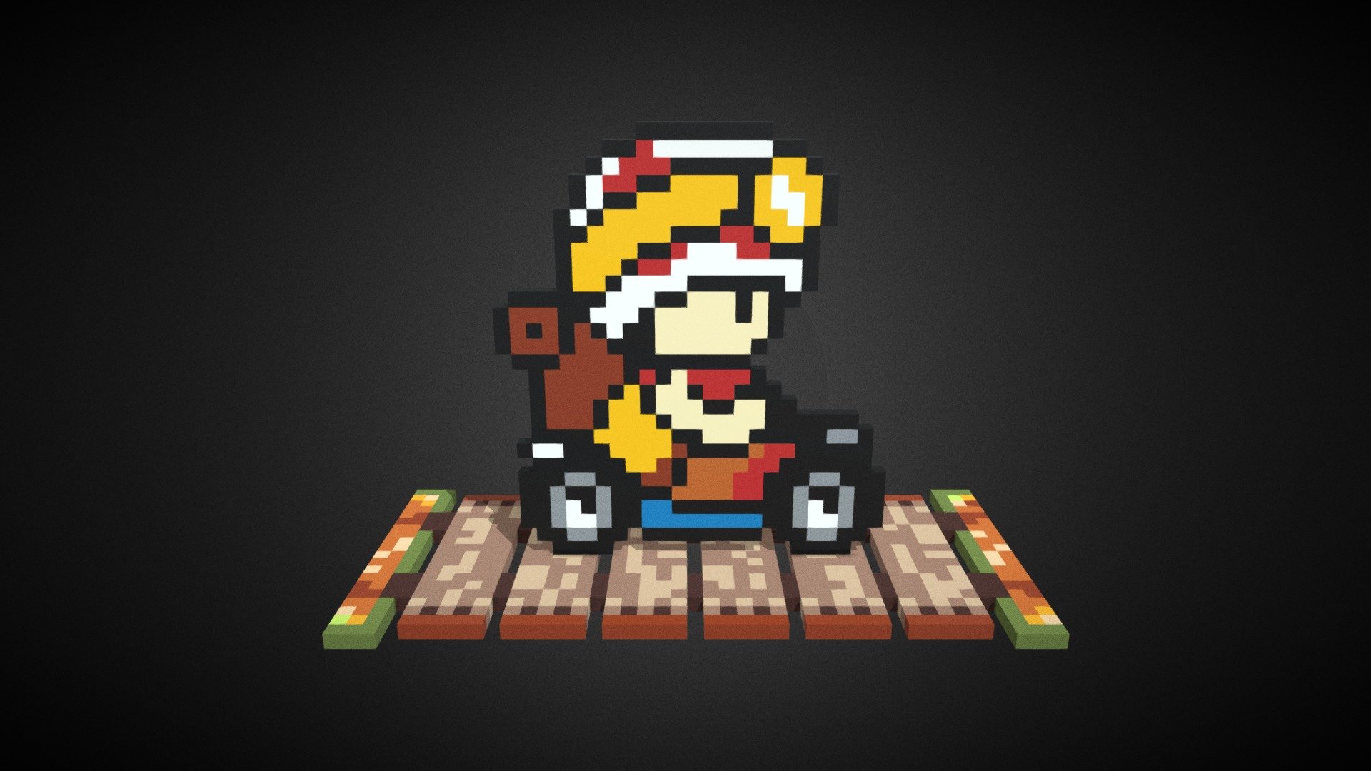 SMK070 - Super Pixel Kart Captain Toad - Buy Royalty Free 3D model by ...