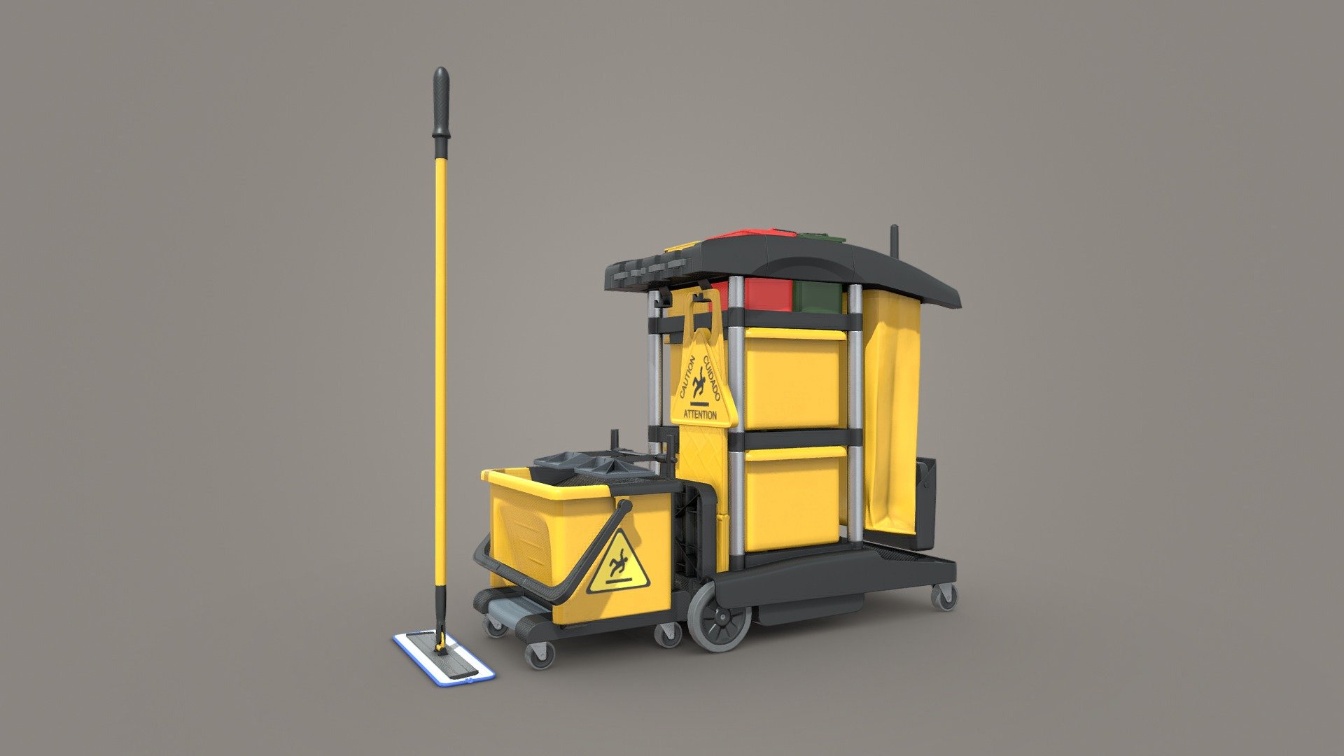 Cleaning Cart - Buy Royalty Free 3D model by Rescue3D Assets (@rescue3d ...