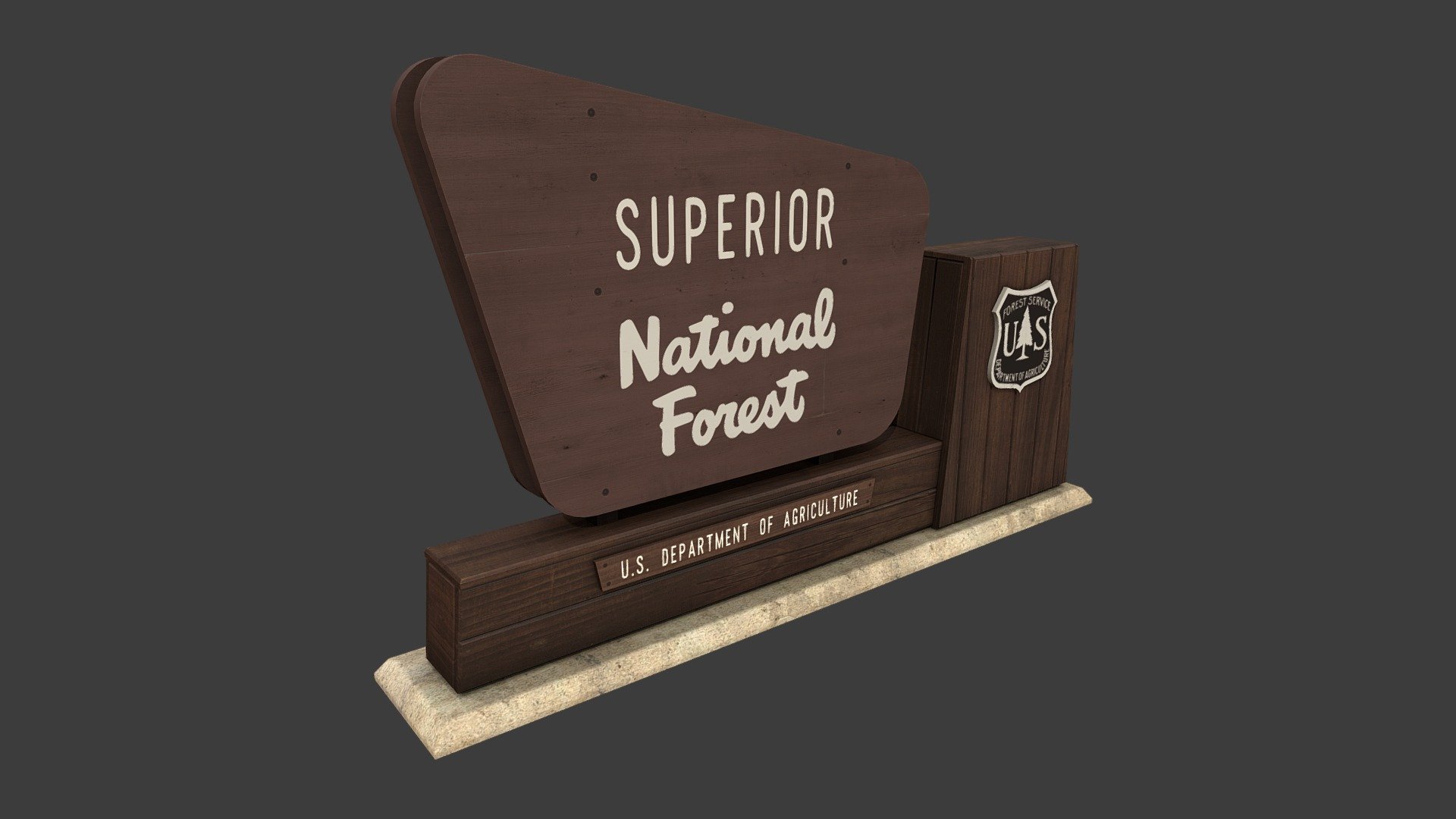 National Forest Sign - 3D model by kanistra [71573cf] - Sketchfab