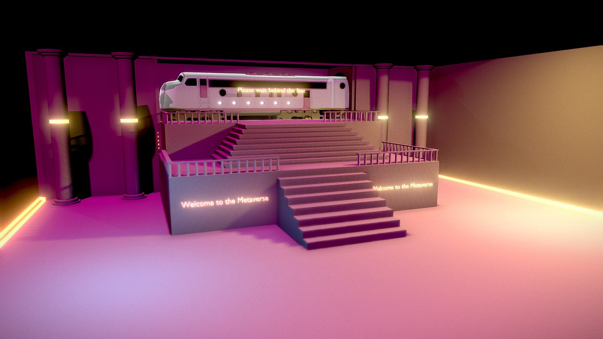 Metaverse Train station - 3D model by john451 [71597ce] - Sketchfab