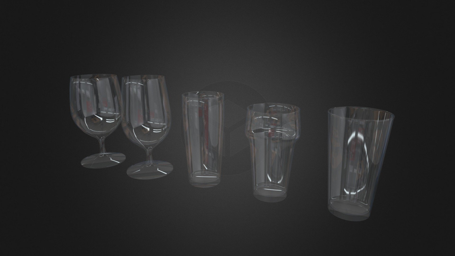 Beer Glass Set 01 - Buy Royalty Free 3D model by Gert-Jan van den Boom ...