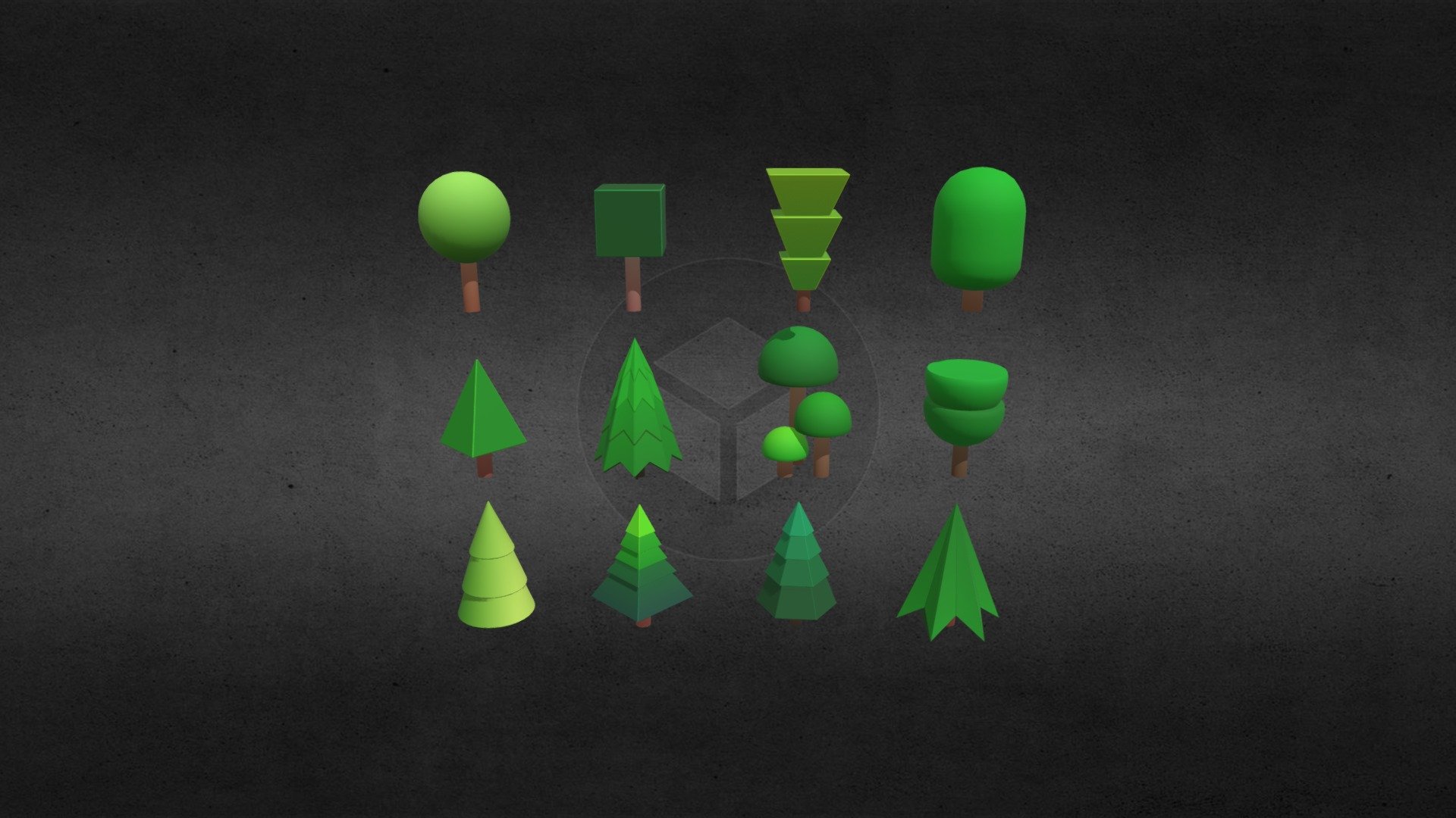 Package “Stylized tree” – 12 pieces - Download Free 3D model by ...