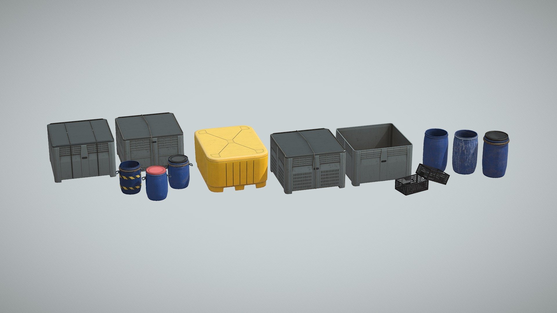 Industrial Plastic Containers Pack - Buy Royalty Free 3D model by ...