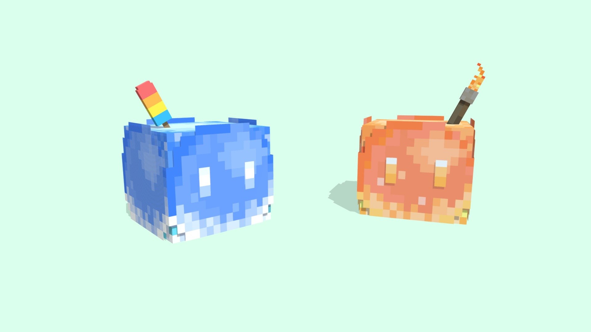 IceSlime & FireSlime - 3D model by AEhenry [7172512] - Sketchfab
