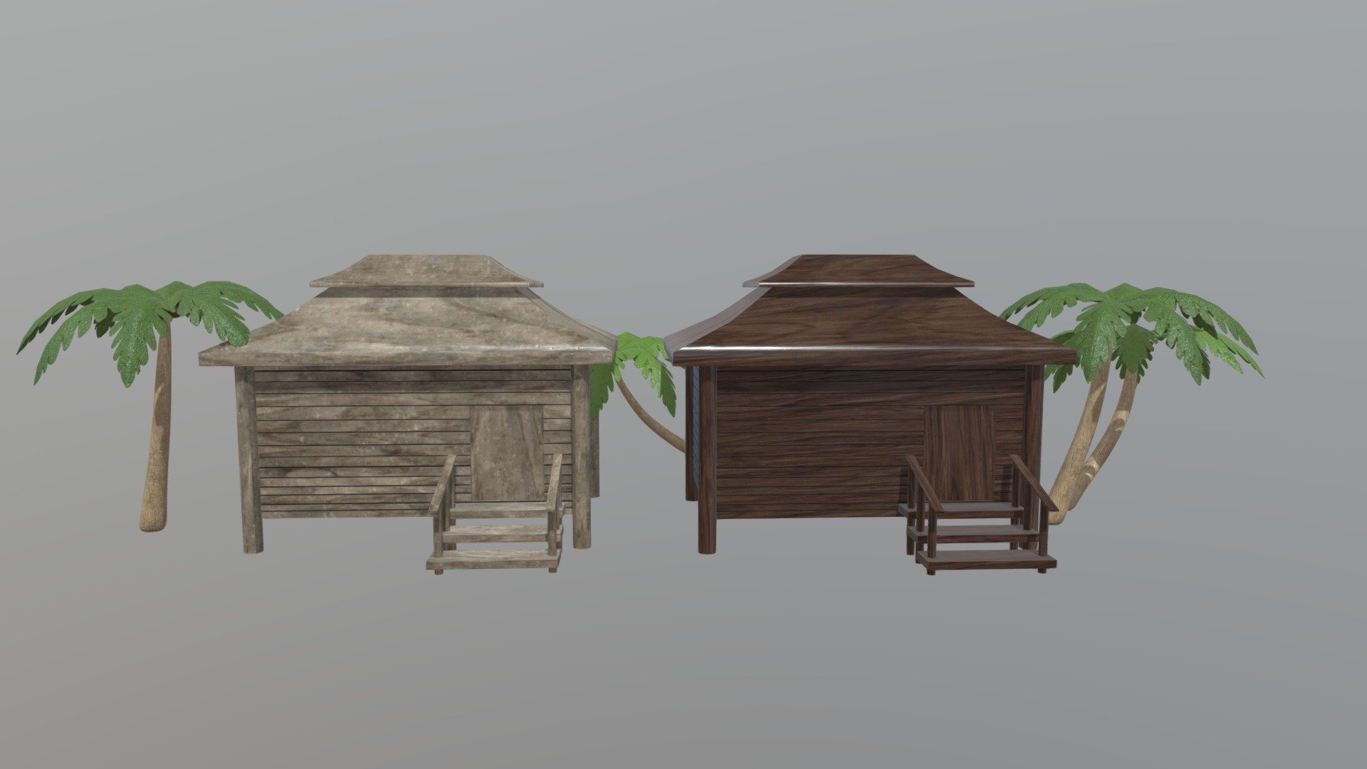 Shack and Palm Trees - 3D model by M (@mmuf) [7175e3c] - Sketchfab