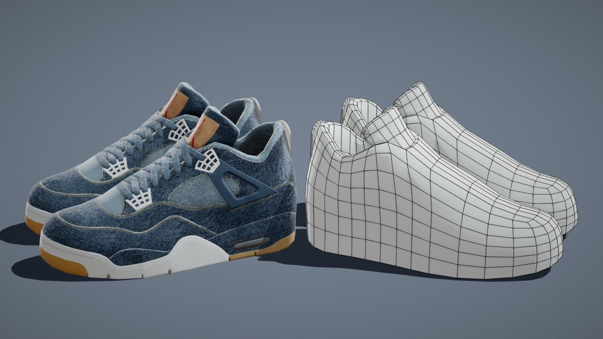 Air Jordan 4 Lowpoly - 10 - Buy Royalty Free 3D model by 5th Dimension ...