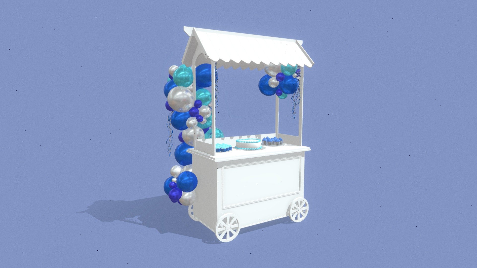 Wooden Party Candy Cart 3 - Buy Royalty Free 3D model by CGBee (@cg.bee ...