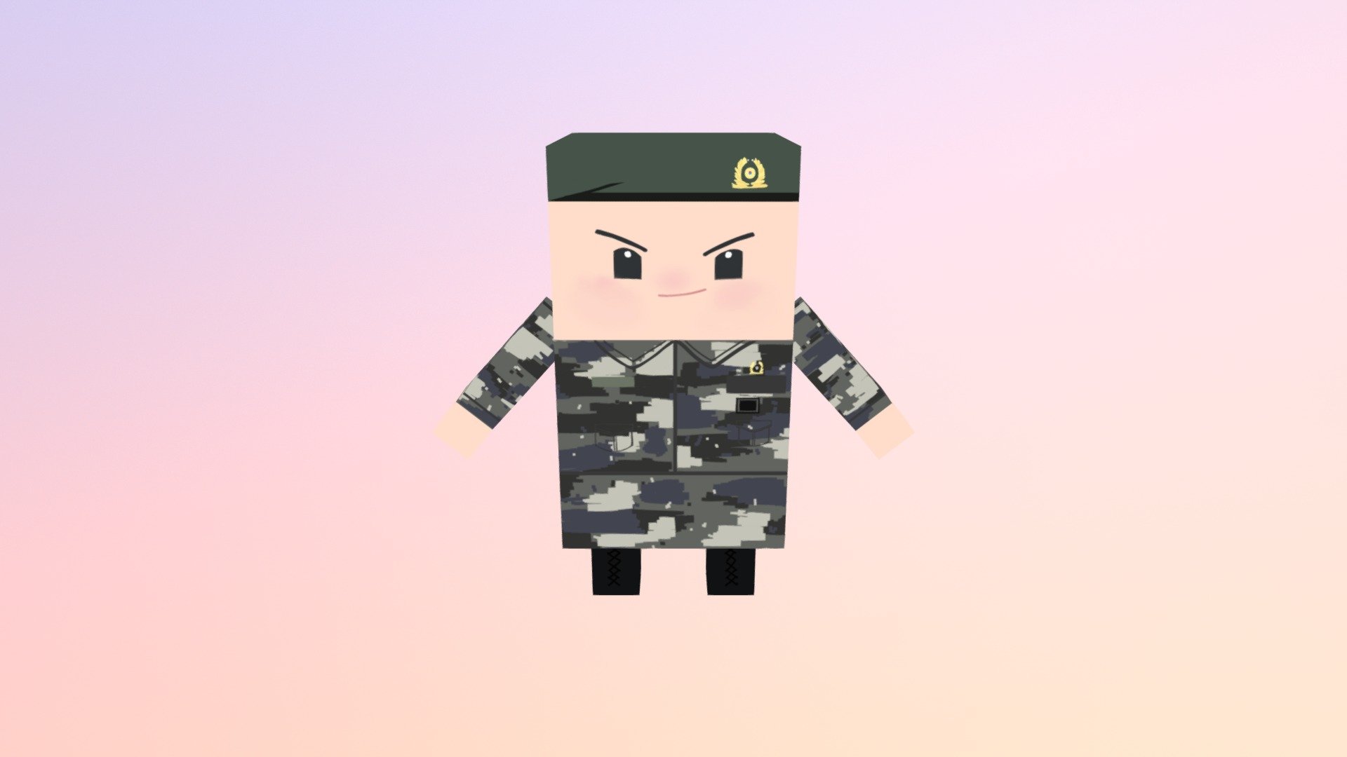CUBEman Soldier - 3D model by thebome [717effc] - Sketchfab
