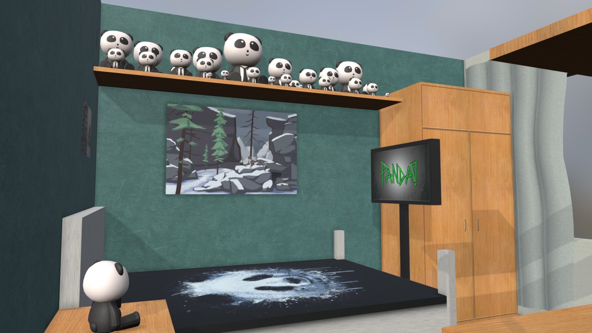 Panda Room - 3D model by AnonymousCat [7180e2c] - Sketchfab