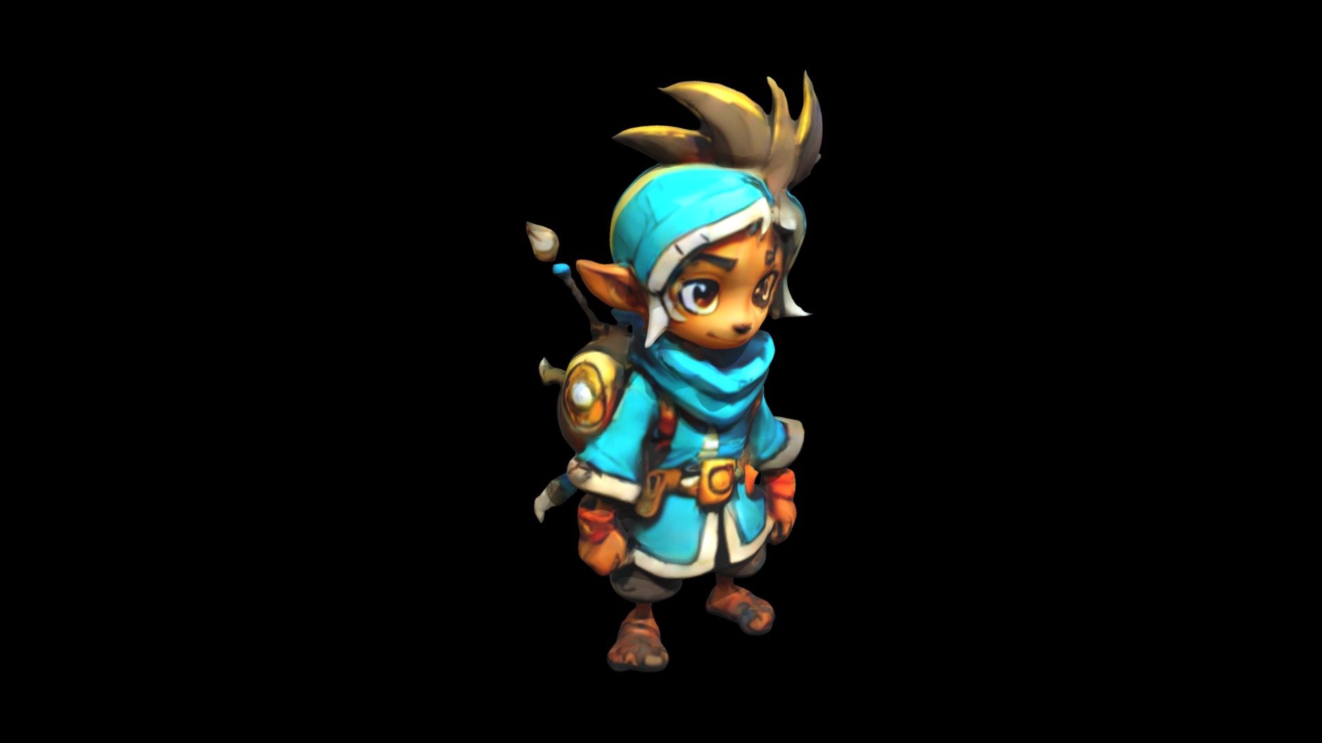 a cartoon character with a backpack and a bru - Download Free 3D model ...