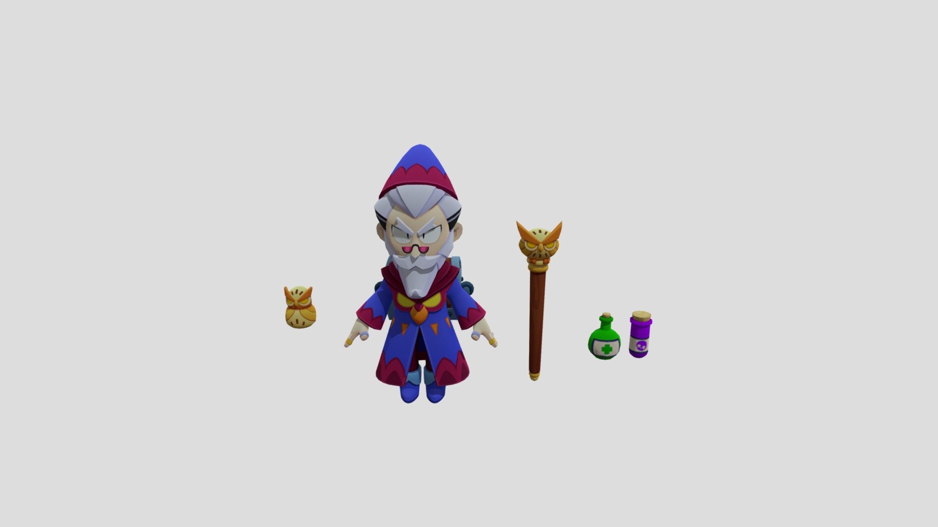 byron wizard for renders - with bones - Download Free 3D model by ...