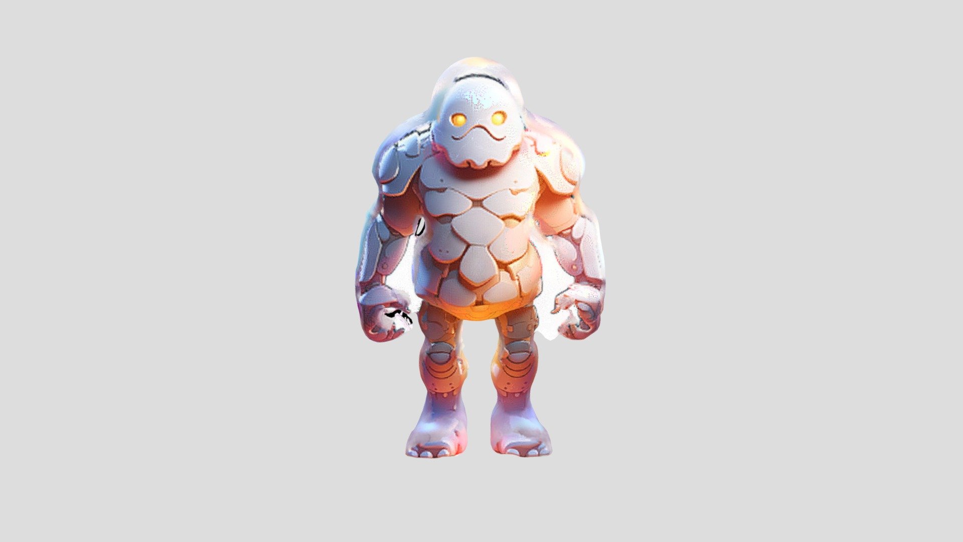 Cute cartoon character on a black background - Download Free 3D model ...