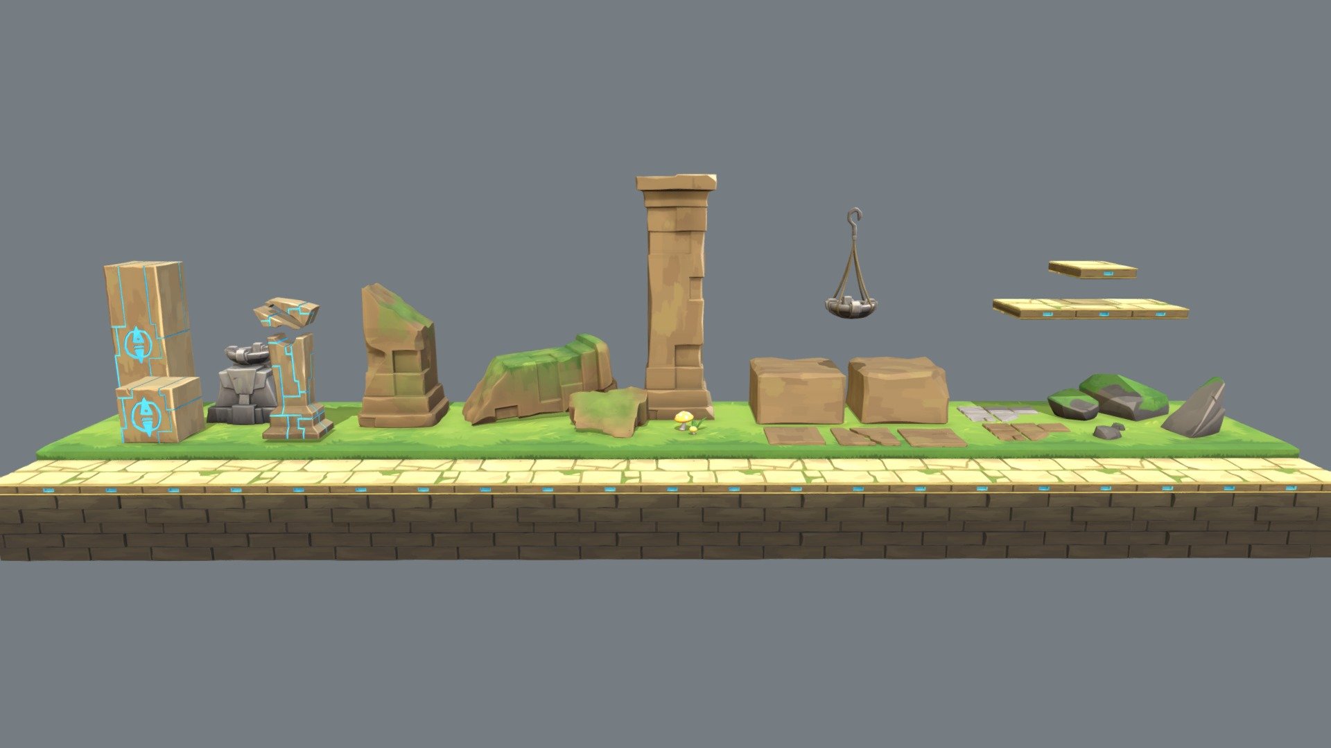 Stylized hand painted temple assets - 3D model by Maresa (@MaresaAlthof ...