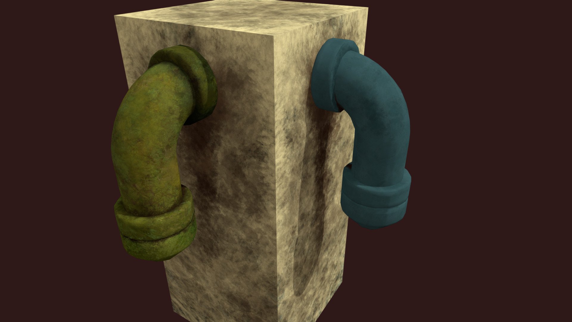 Modeling and texture paint test with 4 pipes - Download Free 3D model ...