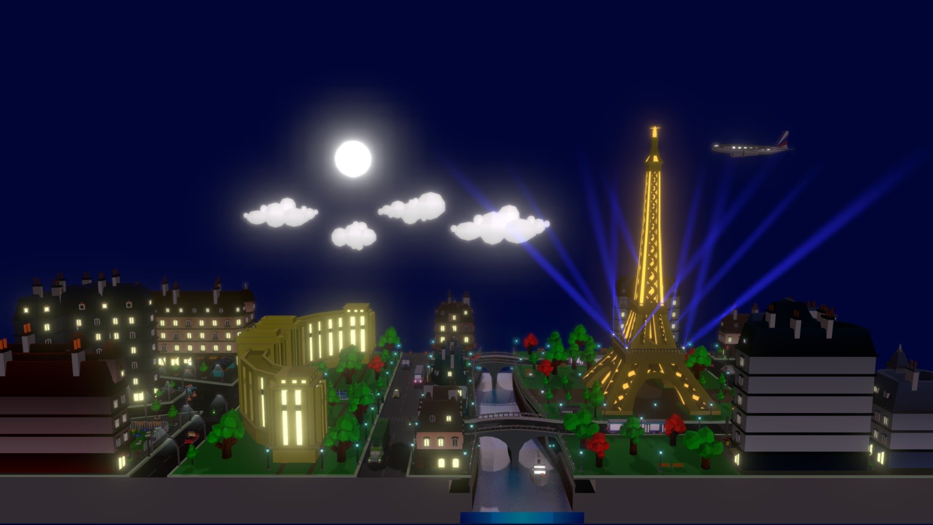 Paris ( Night ) - 3D model by Shujaat-Ali [719fe54] - Sketchfab