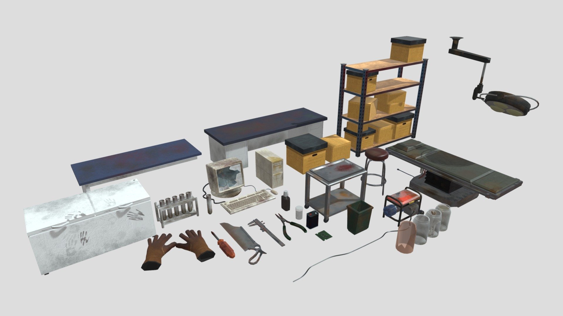 Dirty Operation Room Set Low Poly - 3D model by DragonSoda [71a7c62 ...
