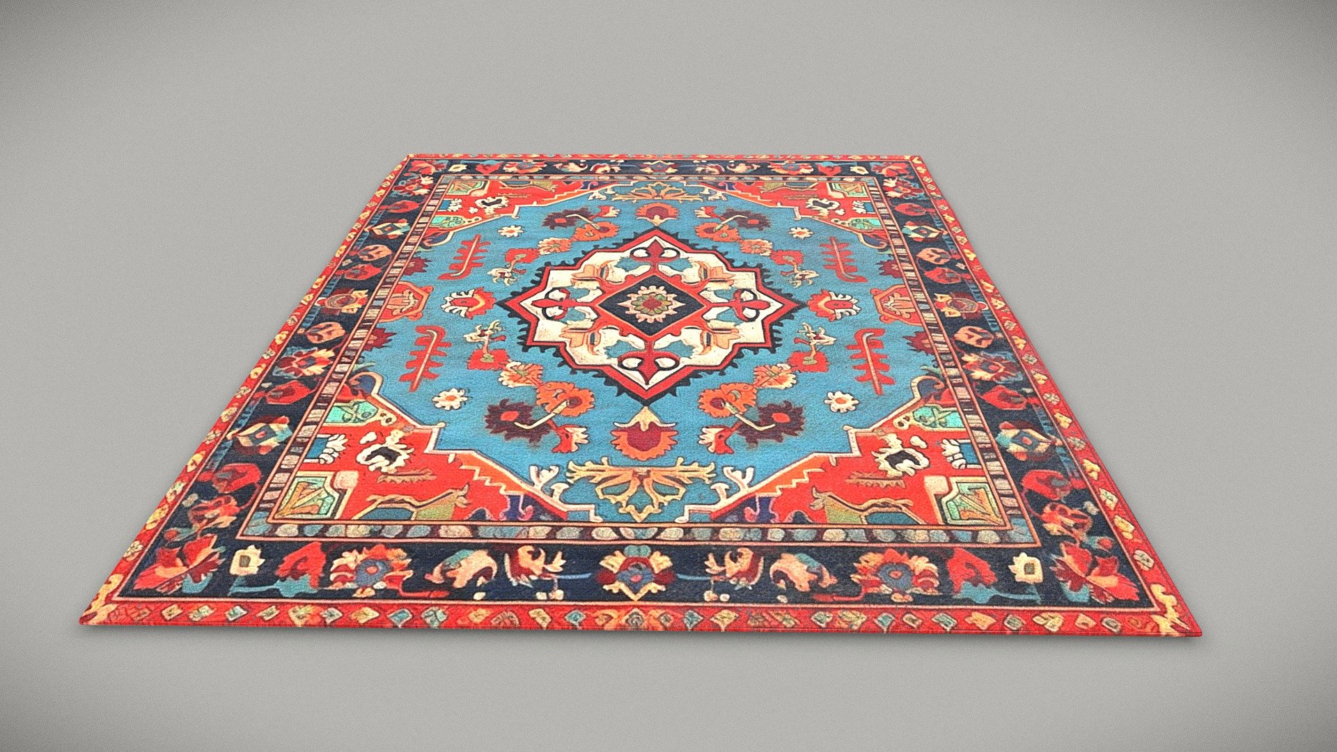 Persian rug 3D model - square - Buy Royalty Free 3D model by Sousinho ...