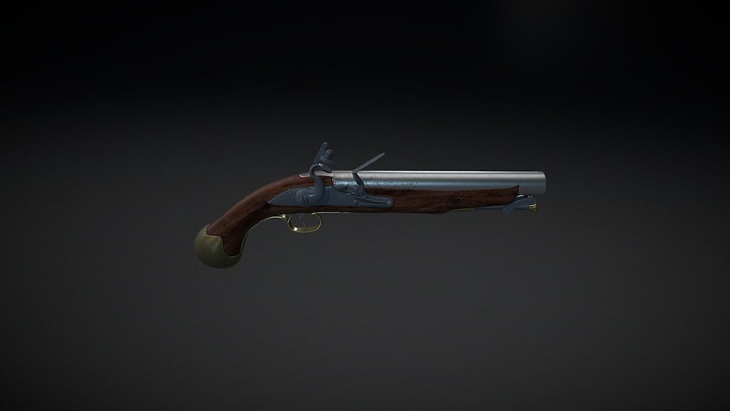 Flintlock Pistol - 3D model by boski_miszczu [71ad805] - Sketchfab
