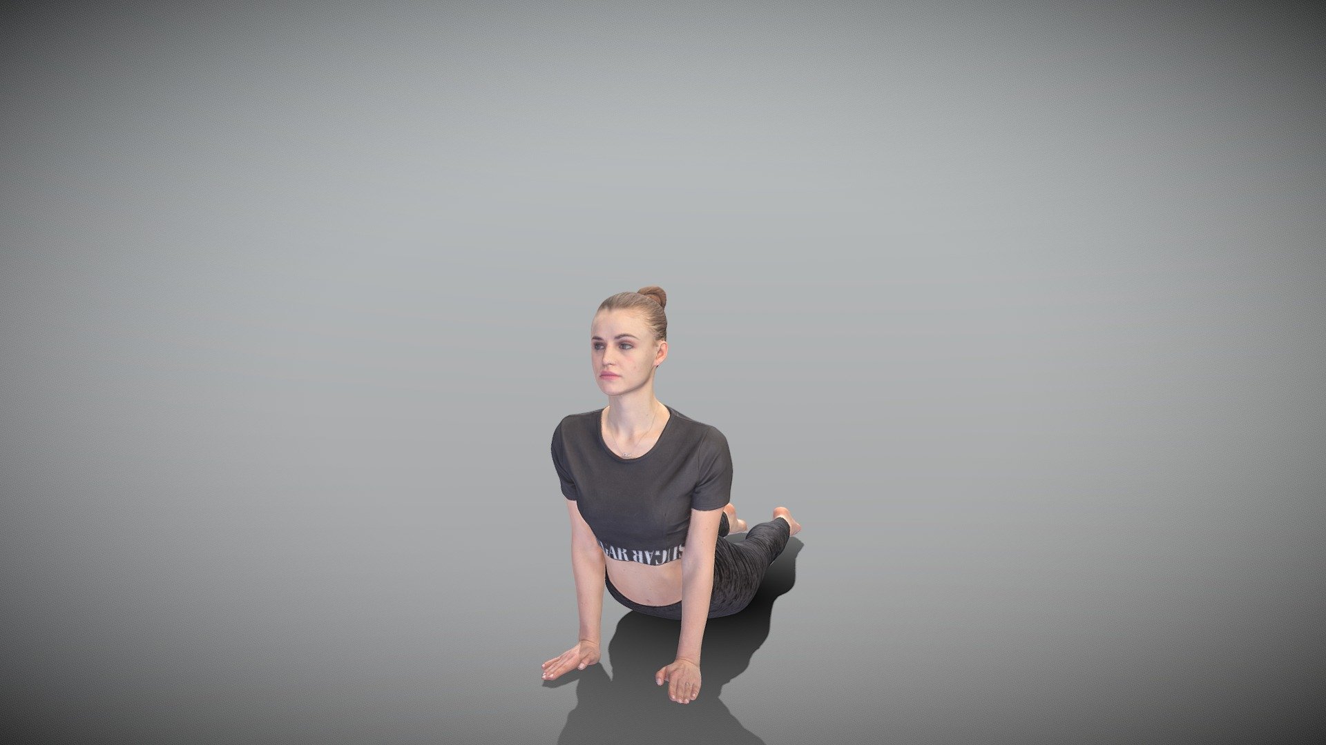 Beautiful young woman stretching 453 - Buy Royalty Free 3D model by ...