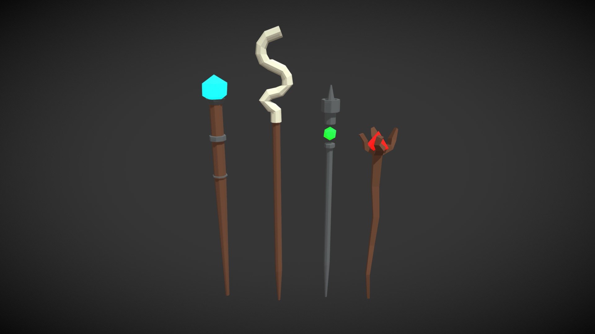 Lowpoly Magic Wand Set - Buy Royalty Free 3D model by Blumbum ...