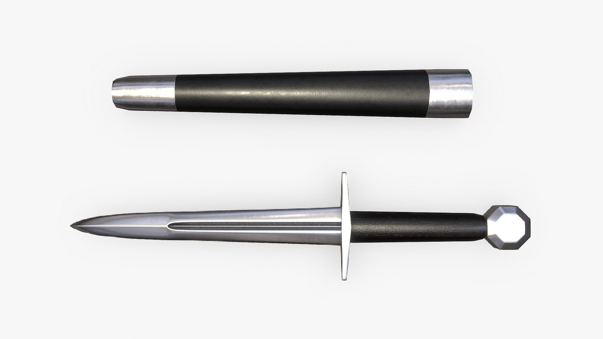 dagger with Scabbard Wrapped In Leather - Download Free 3D model by ...