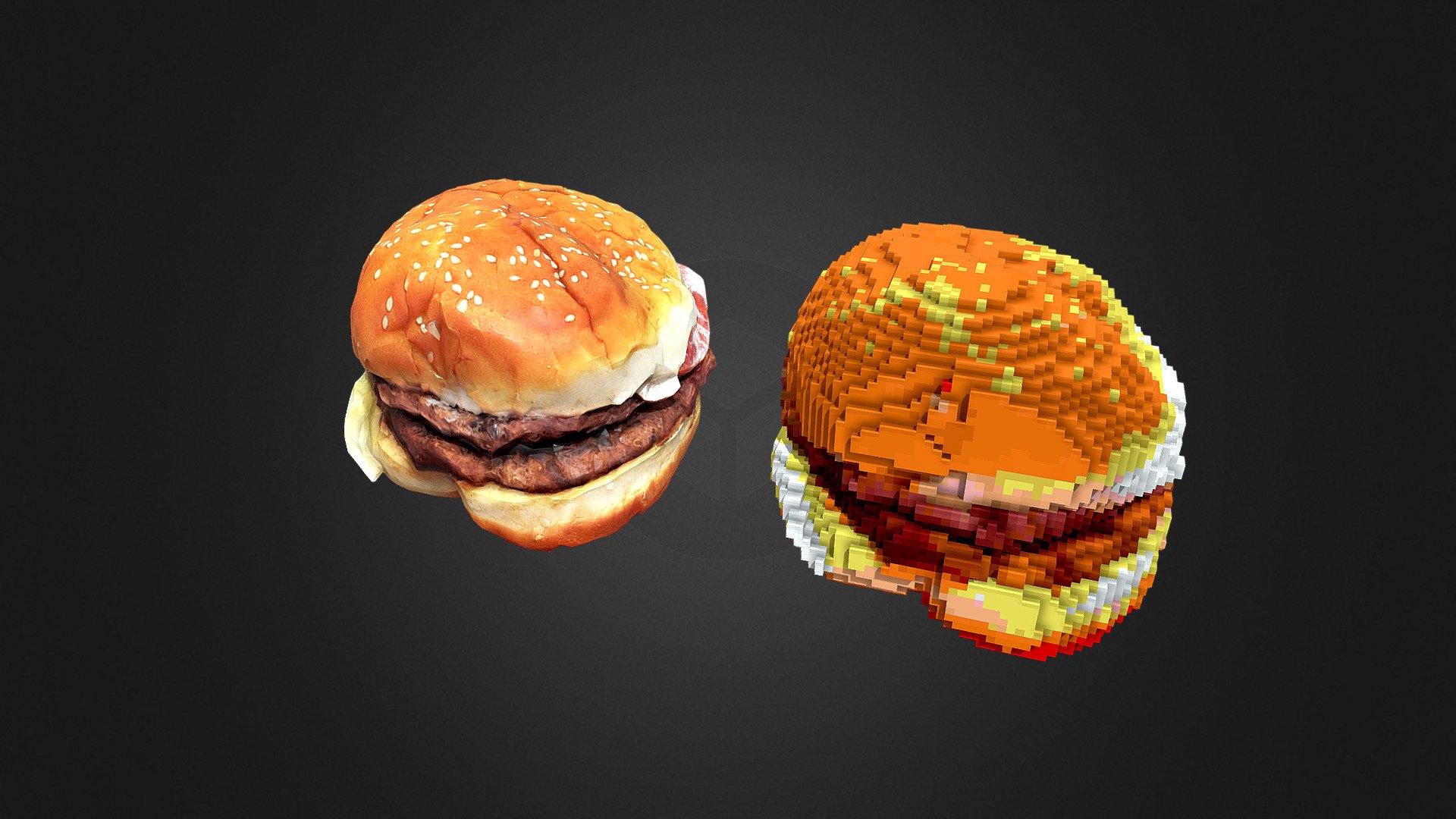 Scanned Hamburger + Voxel art - 3D model by flarar-02 (@mau3d8 ...