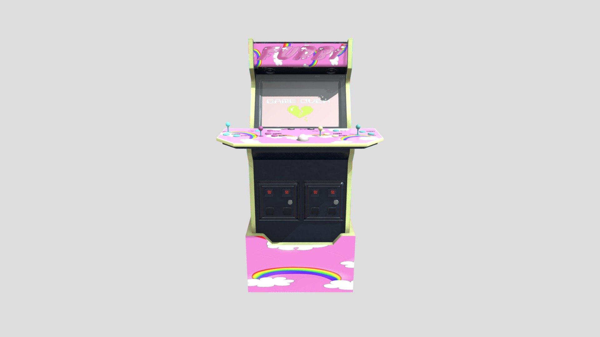 Arcade cabinet With Color Wiz - 3D model by Wisnolda [71cc512] - Sketchfab