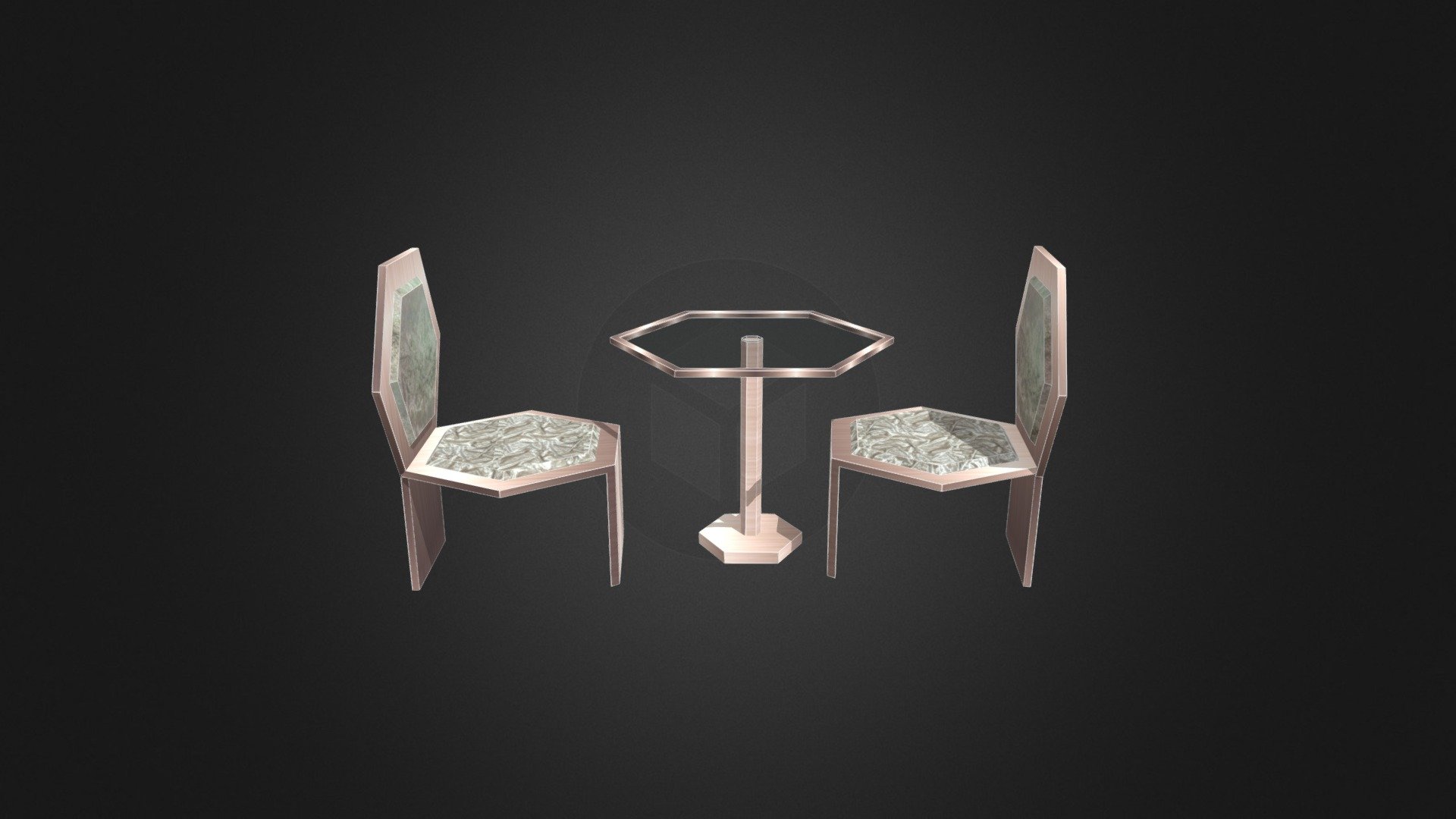 Small Kitchen table 2 chairs - Download Free 3D model by shirlanne [71d1024] - Sketchfab